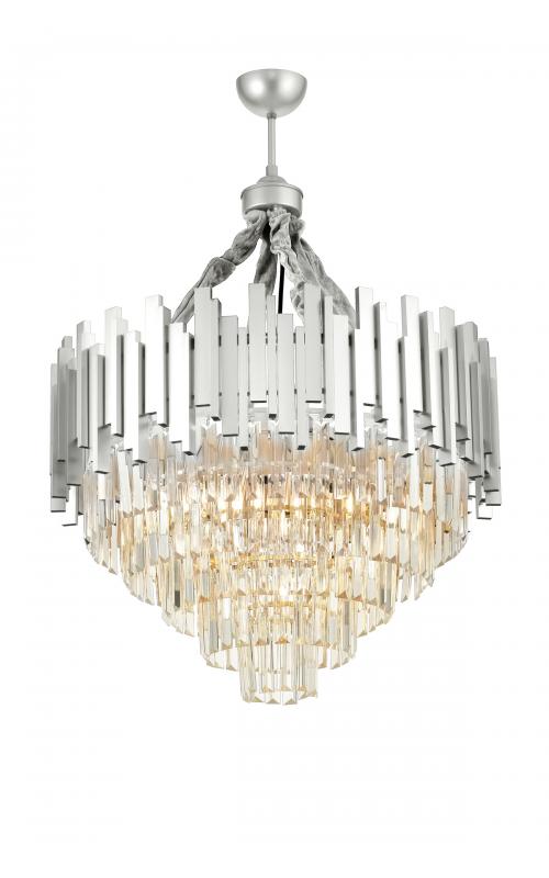 Avizemoda Sima 60 Cm'lik Kristal Cam Taşlı Lüks Avize - (gümüş Yaldız ...